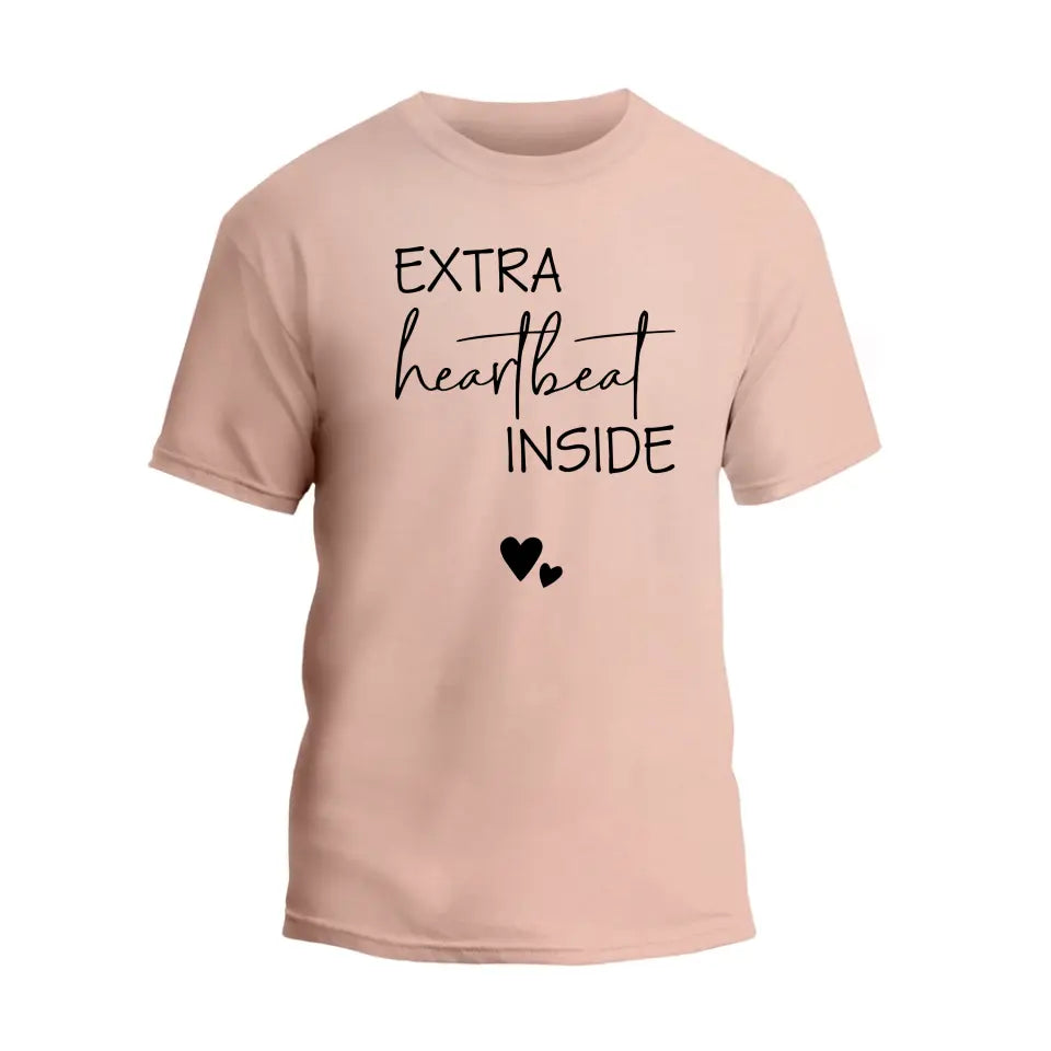 Extra Heart Beat Inside T-Shirt | Cute Pregnancy Announcement Mother’s ...