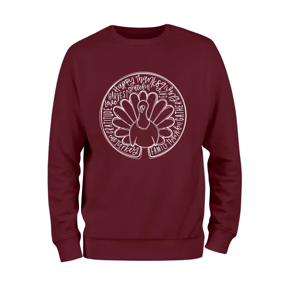 Happy Thanksgiving Turkey Sweatshirt | Cozy & Fun Holiday Crewneck ...